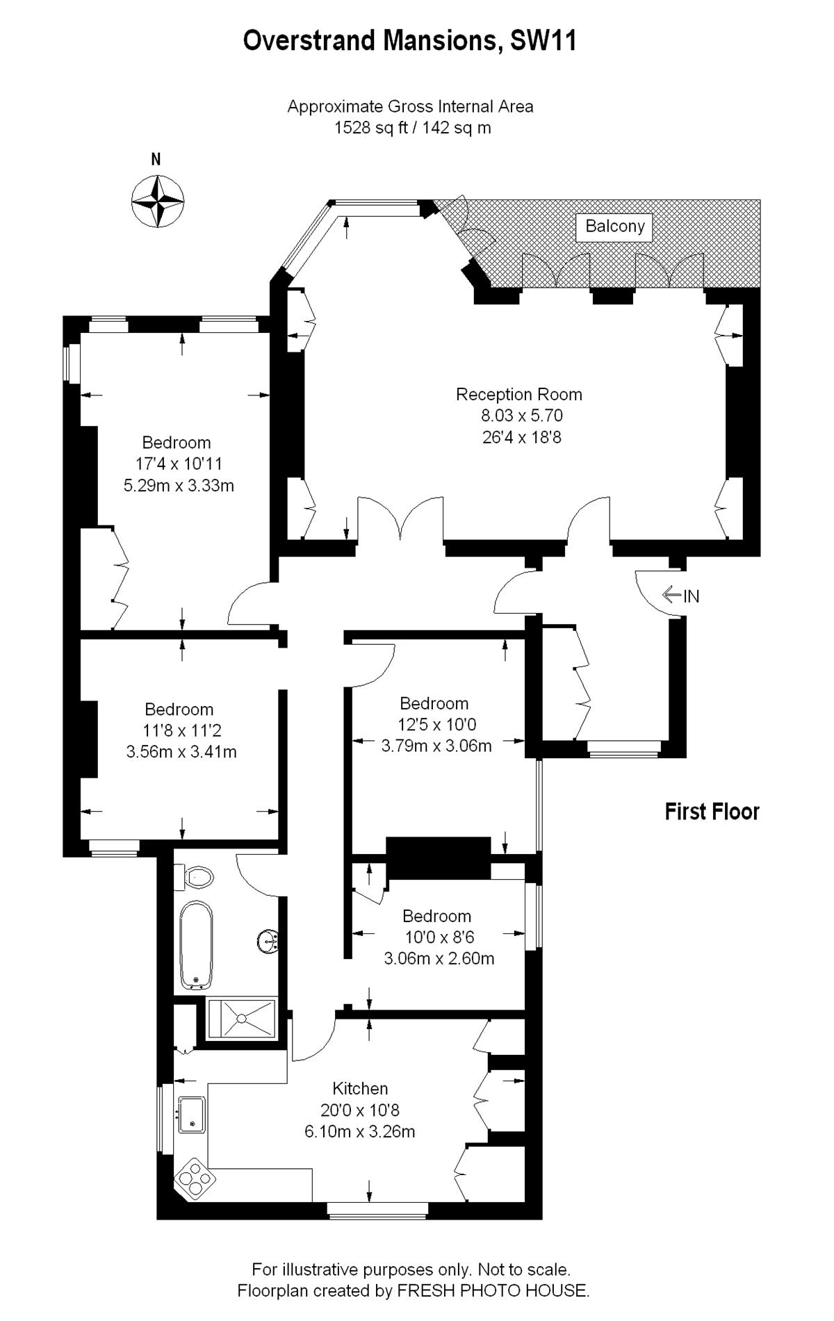 Flat To Rent in Overstrand Mansions, Prince Of Wales Drive, SW11 ...