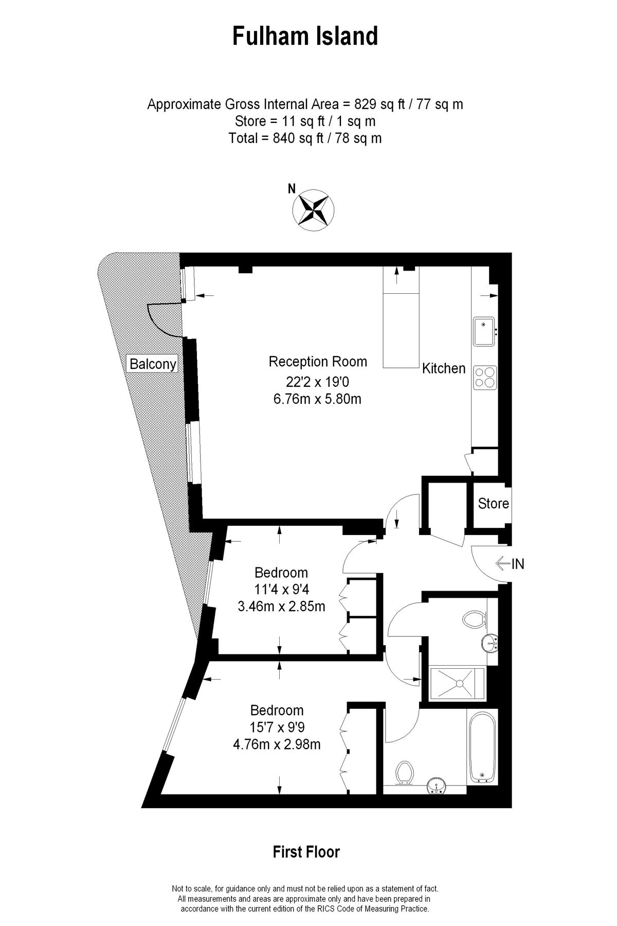 Flat For Sale in Fulham Island, Farm Lane, SW6 Featuring a Balcony (ref ...